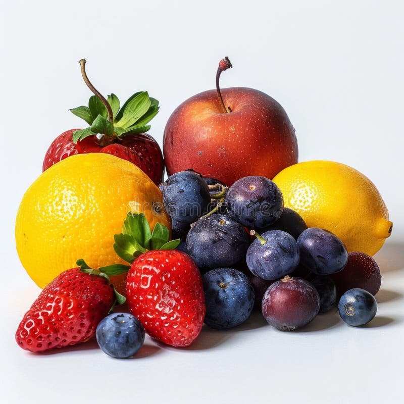 Assorted Ripe Fruits Ready for Healthy Snacking Stock Illustration ...