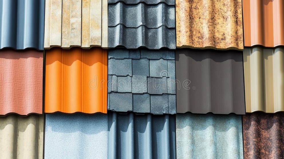 Assorted Roofing Material Samples in Different Colors and Textures ...