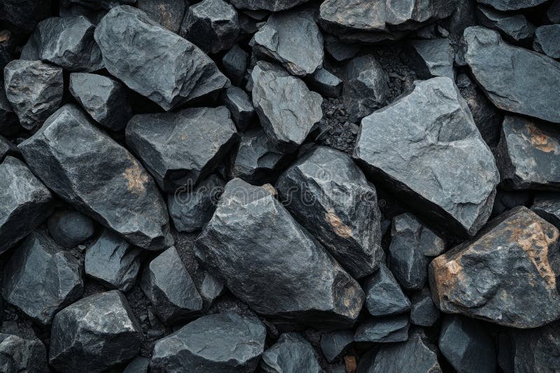 Variety of Rough Gray Stones in Close-up View. Artificial Intelligence ...