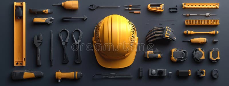 Assorted Safety Tools, Construction Gear with Protective Equipments and ...