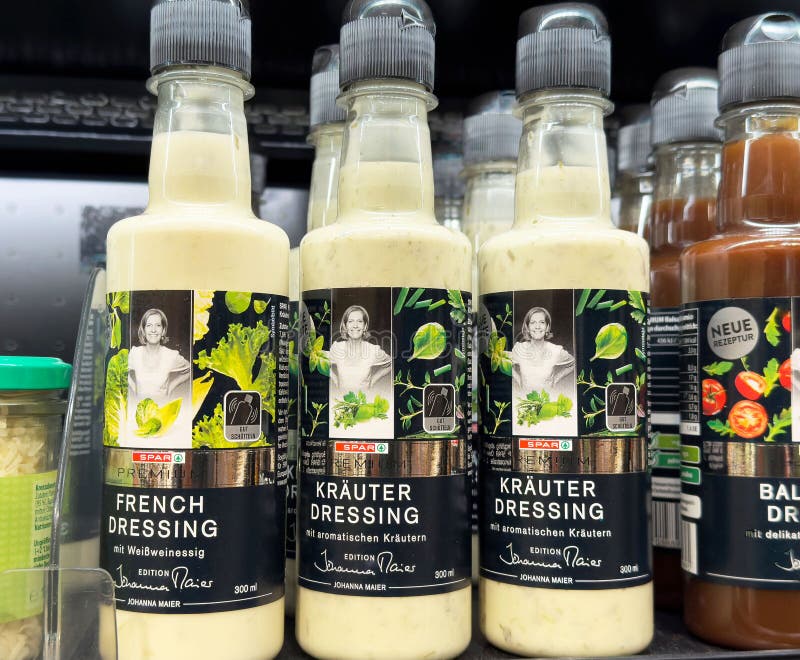 Assorted Salad Dressings in Bottles on Store Shelf Editorial Stock ...