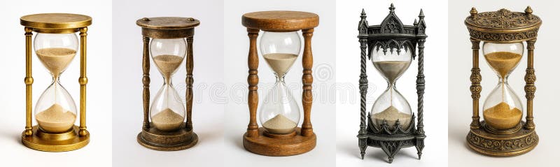 Assorted Sand Timers in Different Designs and Colors Stock Illustration ...