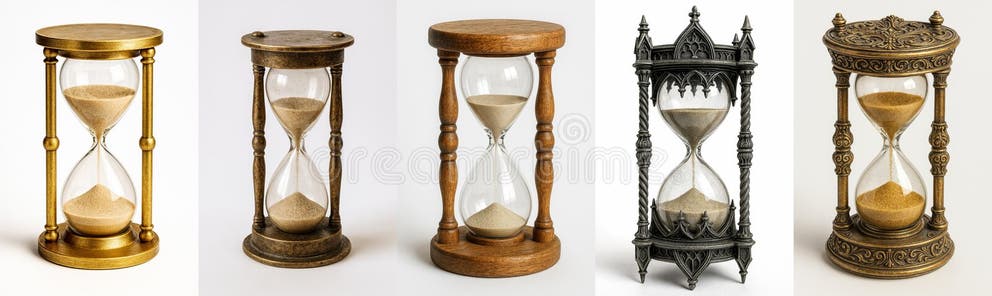 Assorted Sand Timers in Different Designs and Colors Stock Illustration ...