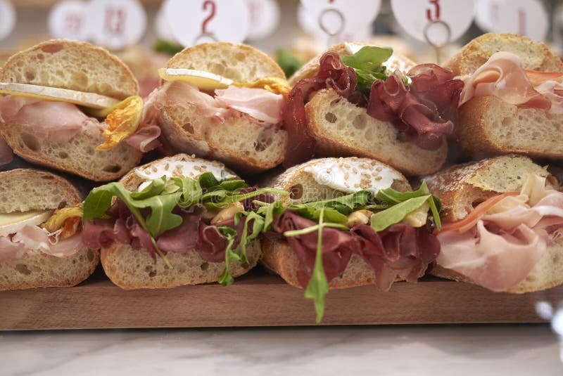 Assorted Sandwiches in a Bar Stock Photo - Image of bakery, loaf: 115732736
