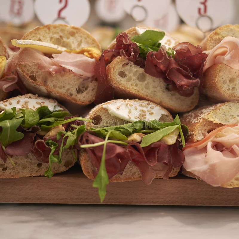 Assorted Sandwiches in a Bar Stock Image - Image of fresh, bread: 115732639