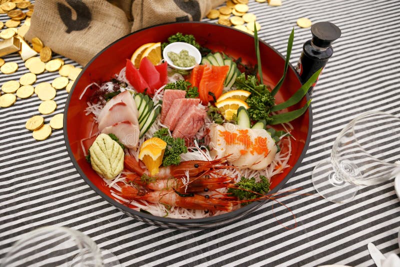 Assorted Sashimi in Restaurant in Okinawa, Japan Stock Image - Image of ...