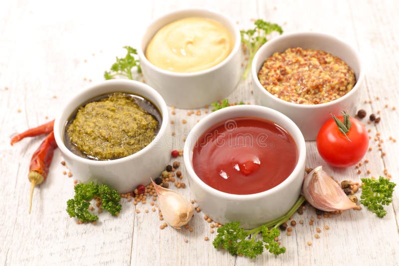 Assorted sauce stock photo. Image of mayonnaise, mustard - 84313240