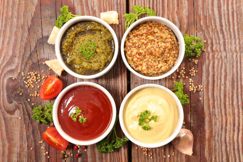 Assorted Sauce and Ingredient Stock Photo - Image of view, cooking ...