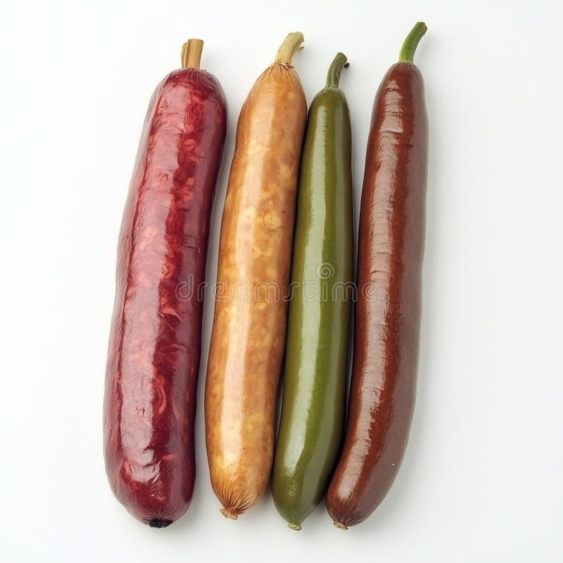 Assorted Sausages Charcuterie White Background Stock Photos - Free ...
