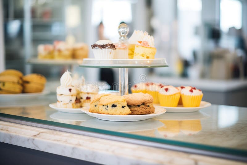 Assorted Scones in a Bakery Display Case Stock Photo - Image of scones ...