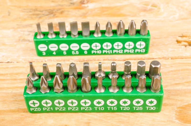 Assorted Screwdriver Insert Tips Stock Photo - Image of hardware ...