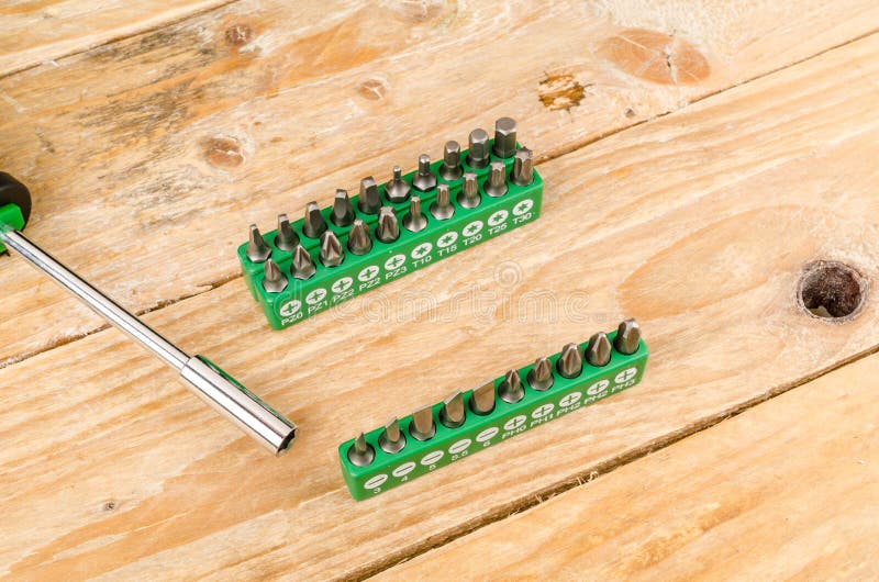 Assorted Screwdriver Insert Tips Stock Image - Image of iron, hardware ...
