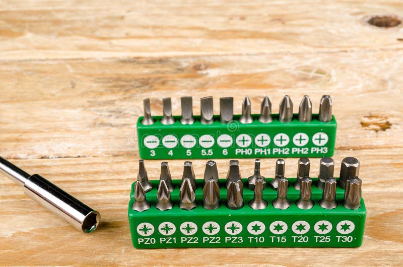 Assorted Screwdriver Insert Tips Stock Image - Image of shapes, shaped ...