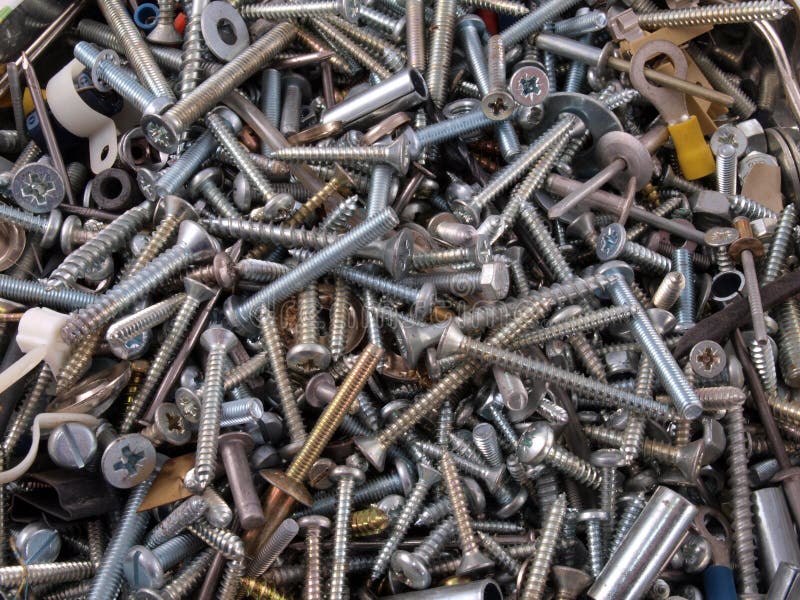 Assorted Screws and Fixings. Stock Image - Image of closeup, industrial ...