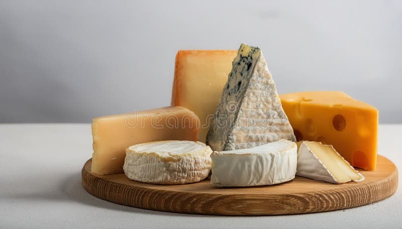 Assorted Selection of Various Cheese Types Including Cheddar, Roquefort ...