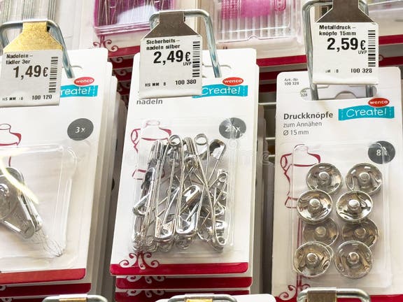 Assorted Sewing Supplies Display with Pins and Buttons Editorial Stock ...