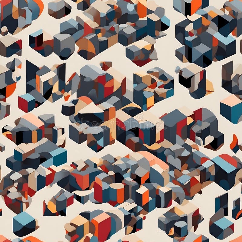 Assorted Shapes and Sizes in a Seamless Pattern. Generative AI. Stock ...
