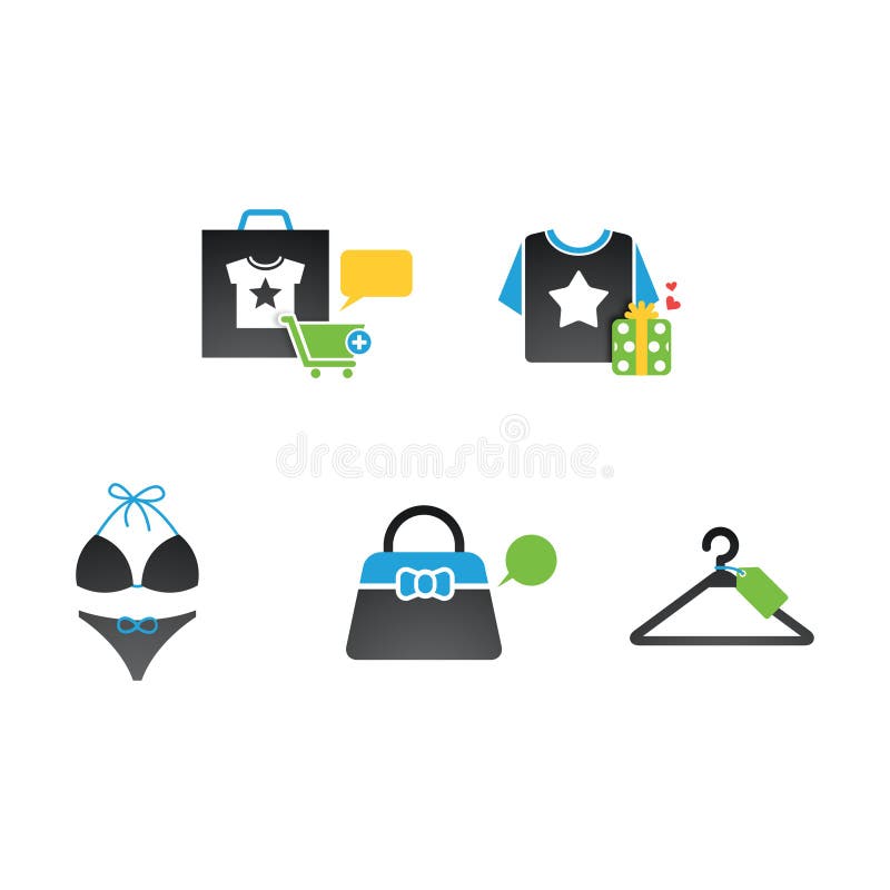 Assorted Shopping Icons. Vector Illustration Decorative Design Stock ...