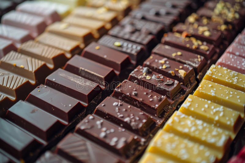 Assorted Single-origin Chocolate Bars with Vibrant Toppings Stock Photo ...