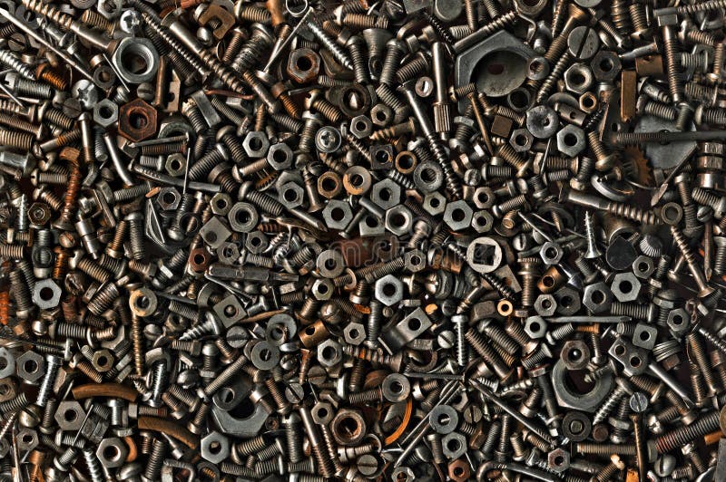 Assorted small metal parts stock image. Image of machine - 60682305