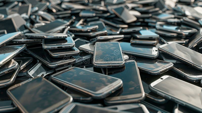 Assorted Smartphones on Table, Diverse Models in Background for Tech ...