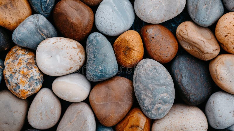 Assorted Smooth River Rocks Stock Illustration - Illustration of ...