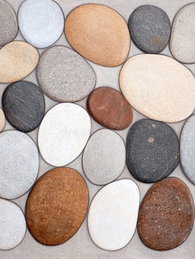 Assorted Smooth River Rocks and Pebbles Stock Illustration ...