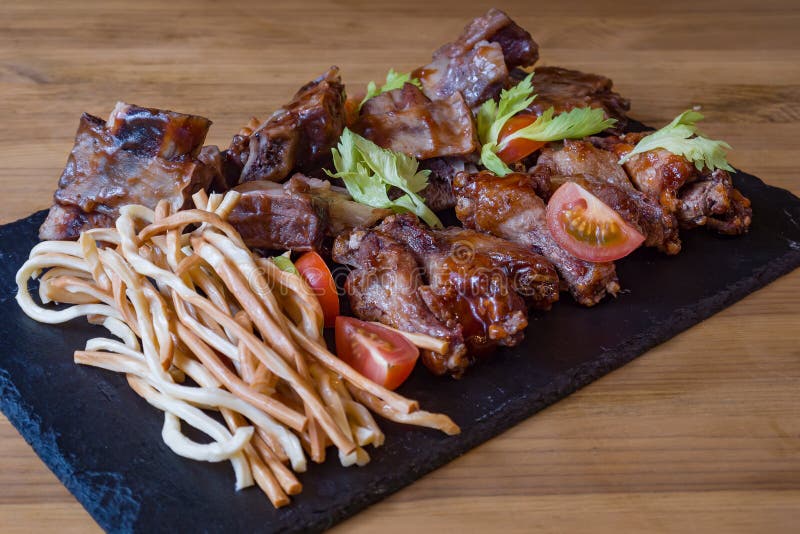 Assorted Snacks for Beer in the Bar. Stock Photo - Image of cheese ...