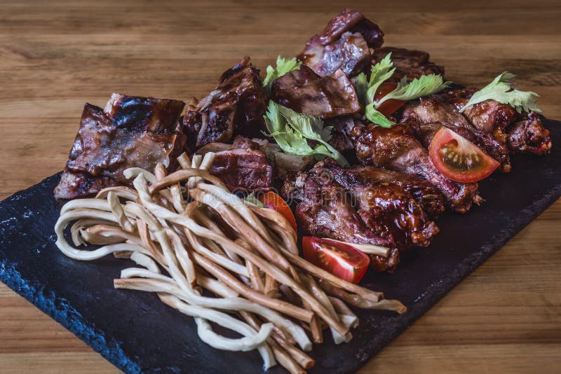 Assorted Snacks for Beer in the Bar. Stock Image - Image of beverage ...