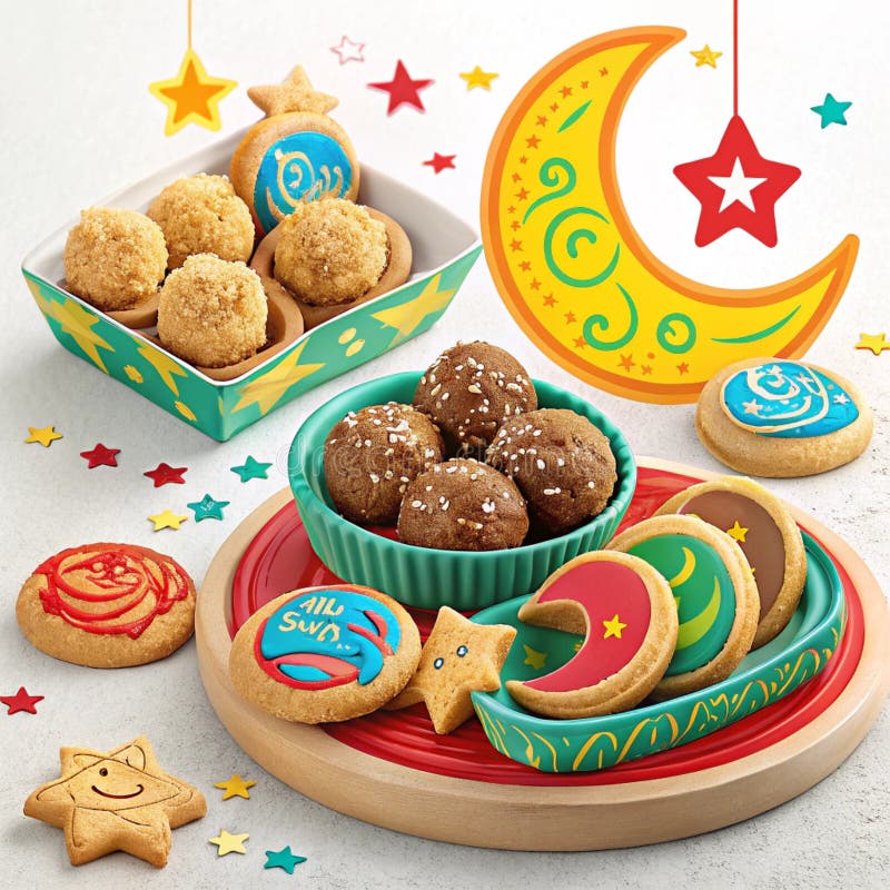 Kid-Friendly Eid Snacks: Fun and Easy Fusion Treats Stock Illustration ...