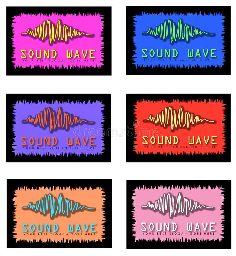 Assorted Sound Wave Logo Designs Stock Illustration - Illustration of ...