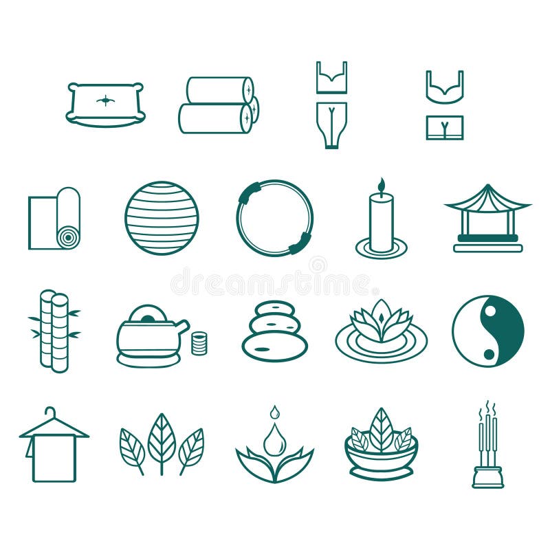 Assorted Spa and Zen Set. Vector Illustration Decorative Design Stock ...