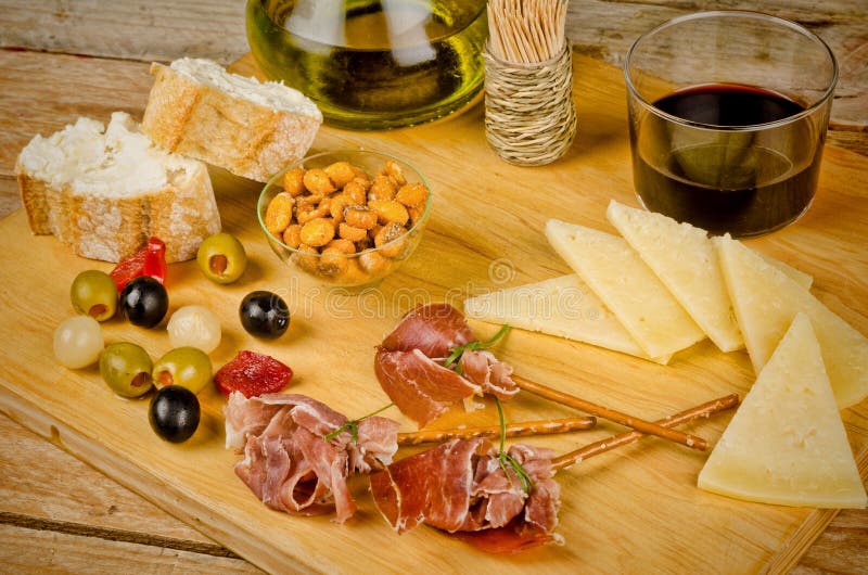 Assorted Spanish snacks stock photo. Image of appetizer - 44653056