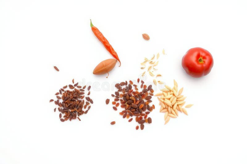 Assorted Spices Array on White Background Stock Illustration ...