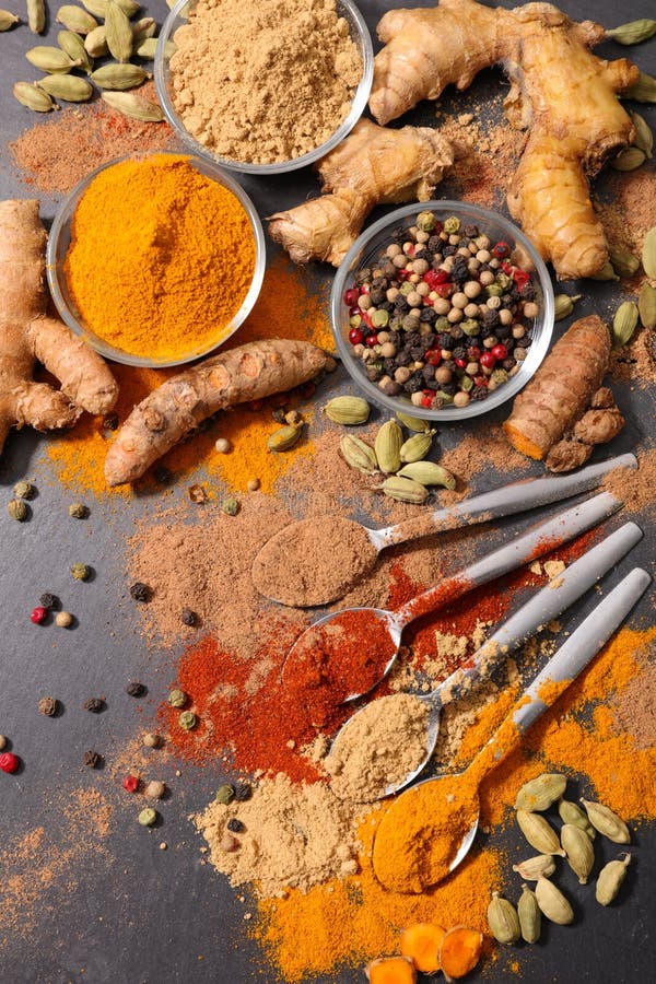 Assorted spices stock image. Image of spice, powder, paprika - 70897899