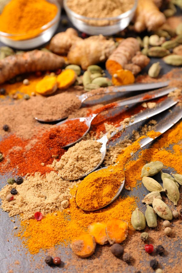 Assorted spices stock image. Image of colorful, powder - 70899333