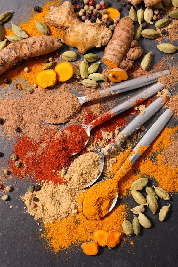 Assorted spices stock image. Image of cooking, composition - 71647031