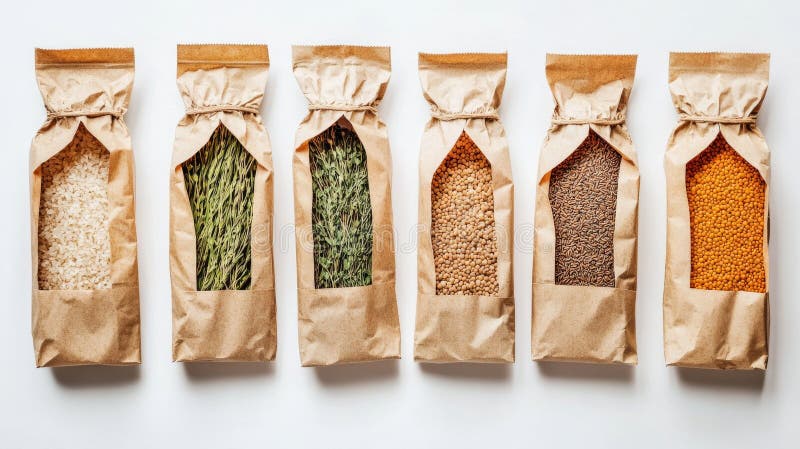 Assorted Spices and Food Packaging are Presented in a Flat Lay ...