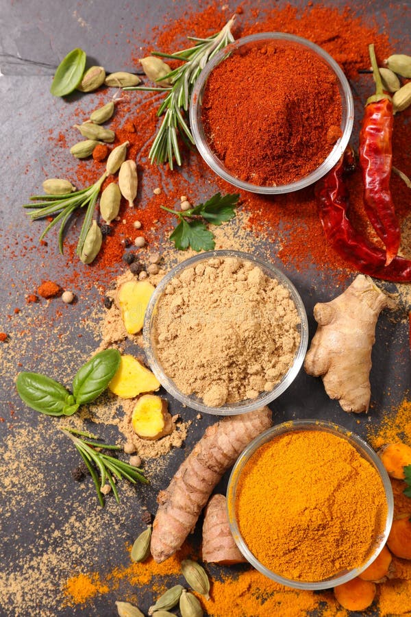 Assorted spices stock image. Image of cuisine, chili - 71154527