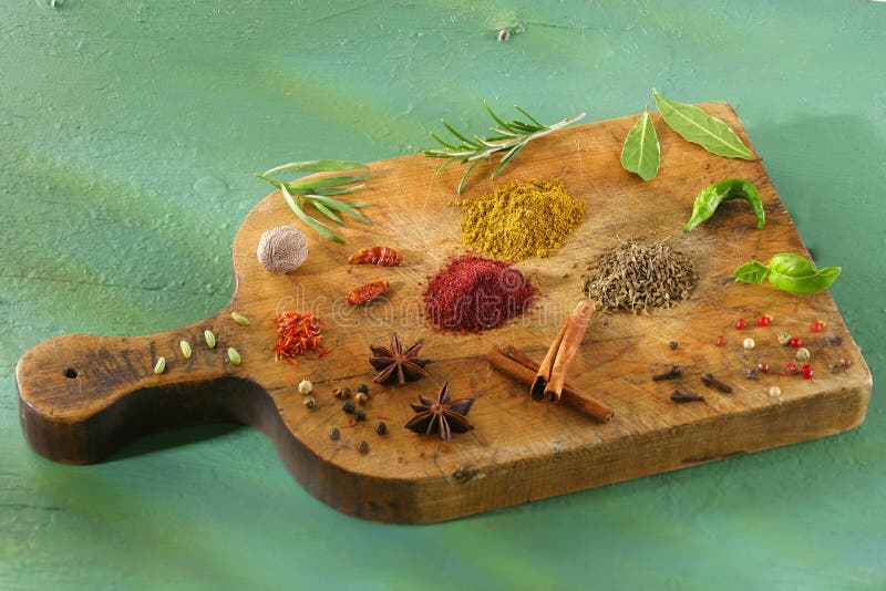 Assorted spices and herbs stock photo. Image of stick - 23707708