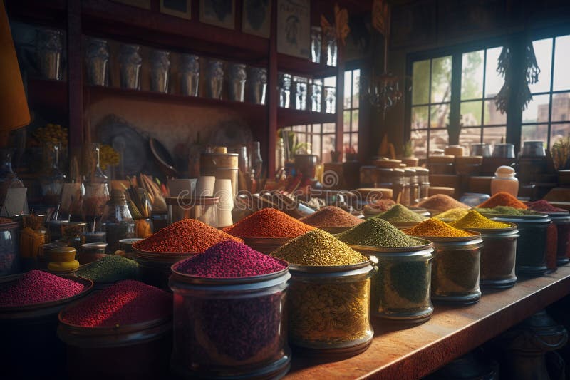 Assorted Spices, Invigorating, Aromatic, Bright, Spice Shop. Ai ...