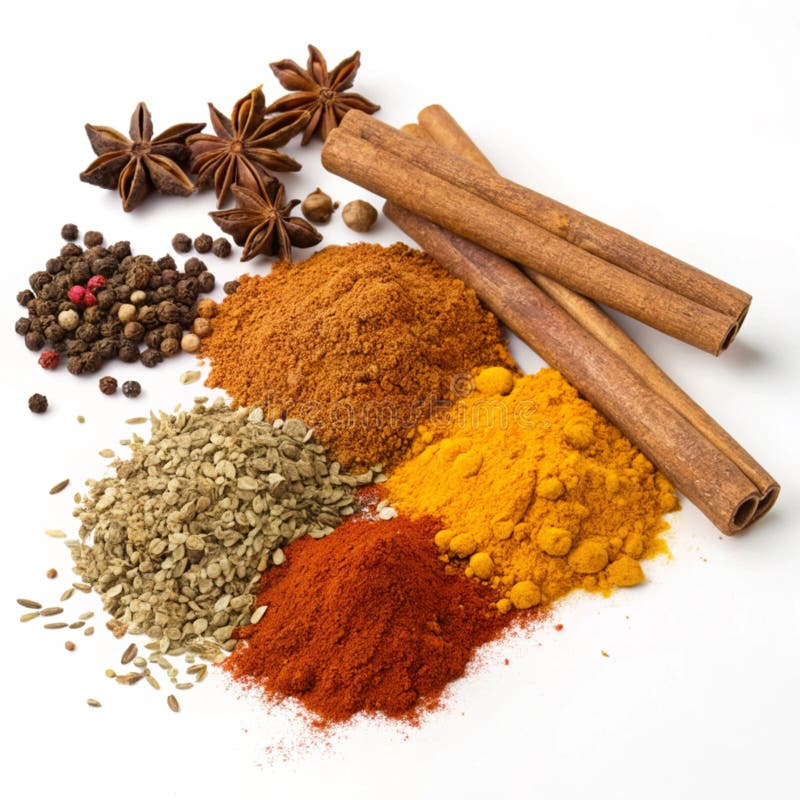 Assorted Spices Isolated on Transparent Background Stock Illustration ...