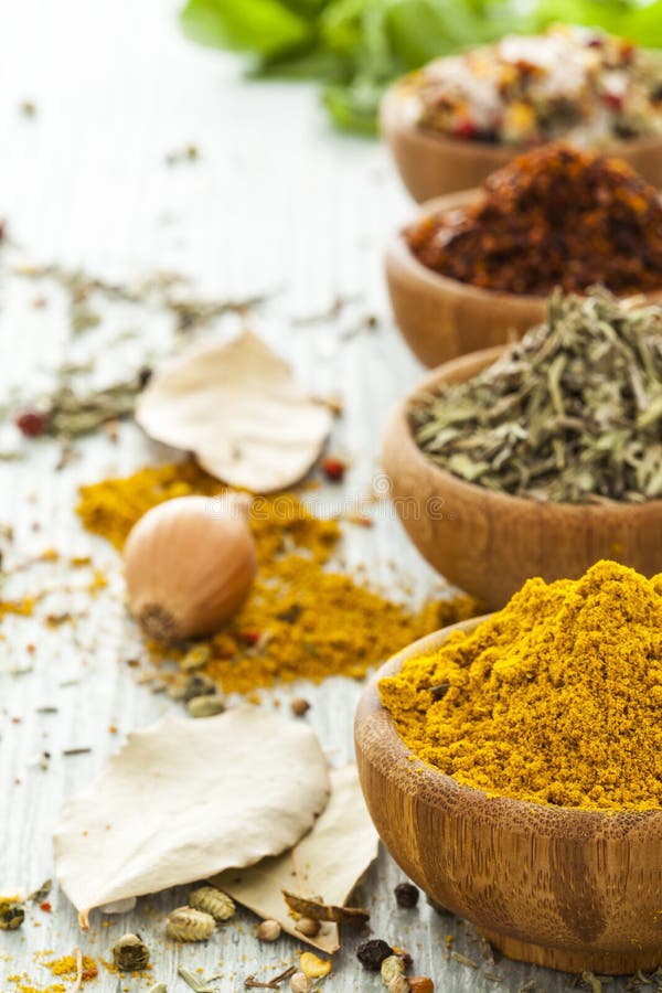 Assorted spices stock image. Image of onion, turmeric - 57226543
