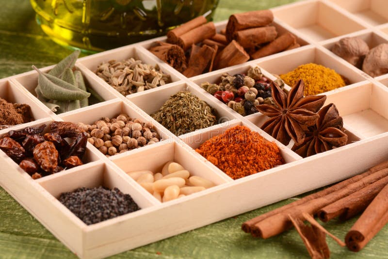Assorted Spices on the Table Stock Photo - Image of kitchen, spices ...