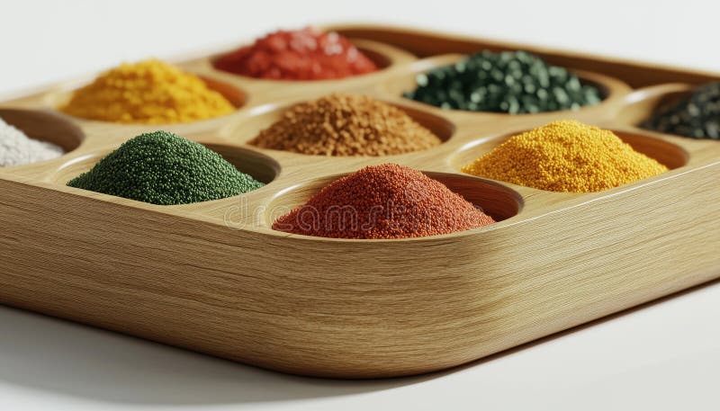 Assorted Spices in a Wooden Box Stock Photo - Image of cuisine, kitchen ...