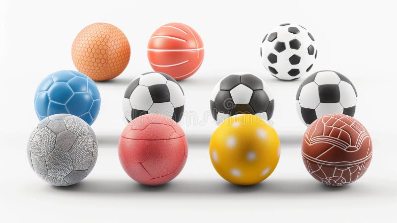 Collection of Various Balls for Different Sports. Generative AI Stock ...
