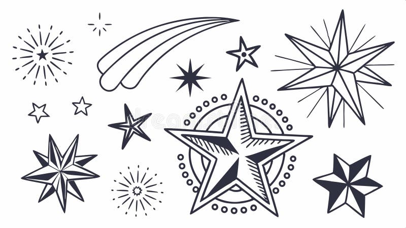 Assorted Star Shapes Collection, Diverse Star Design Elements Vector ...