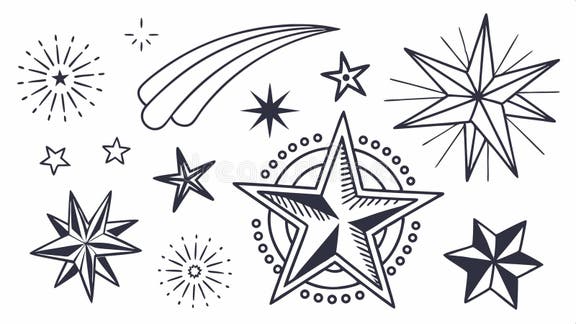 Assorted Star Shapes Collection, Diverse Star Design Elements Vector ...