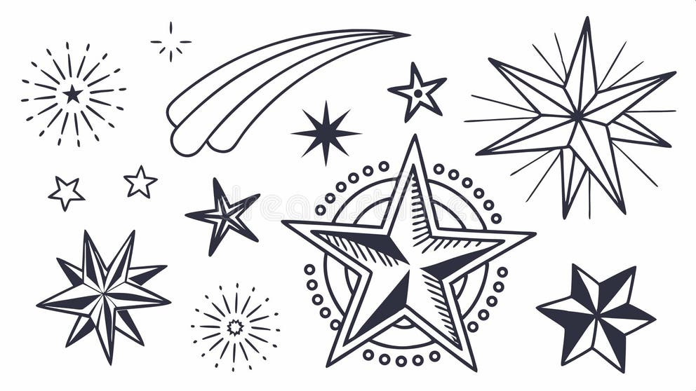 Assorted Star Shapes Collection, Diverse Star Design Elements Vector ...
