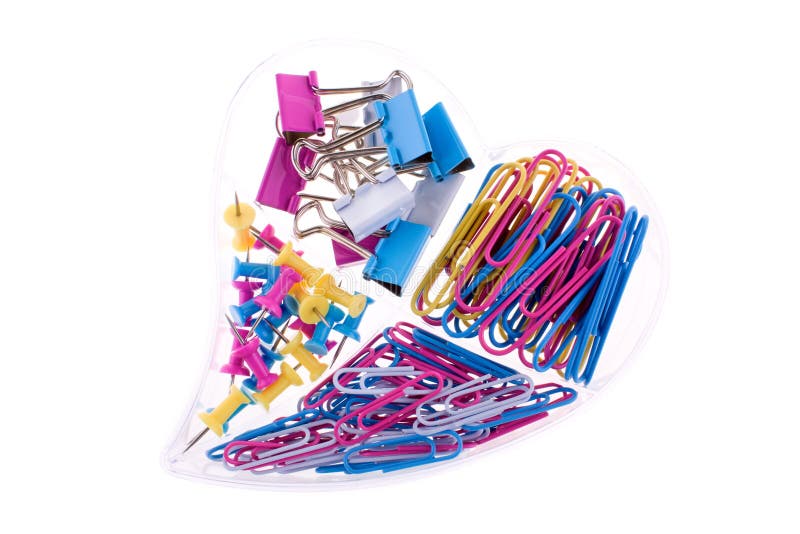 Assorted stationery stock image. Image of clip, paperclip - 12734537